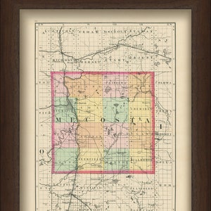 MECOSTA COUNTY, Michigan 1873 Map - Replica or Genuine Original - Etsy