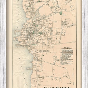 FAIRHAVEN, Massachusetts 1871 Map - Replica or GENUINE ORIGINAL - Etsy
