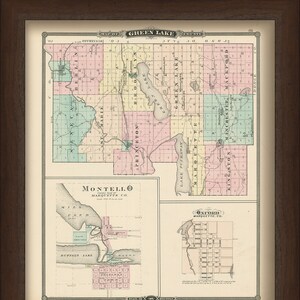 GREEN LAKE COUNTY, Wisconsin 1878 Map, Replica or Genuine Original - Etsy