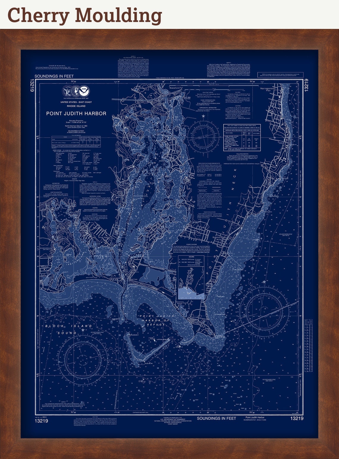 POINT JUDITH HARBOR Rhode Island Nautical Chart Blueprint | Etsy