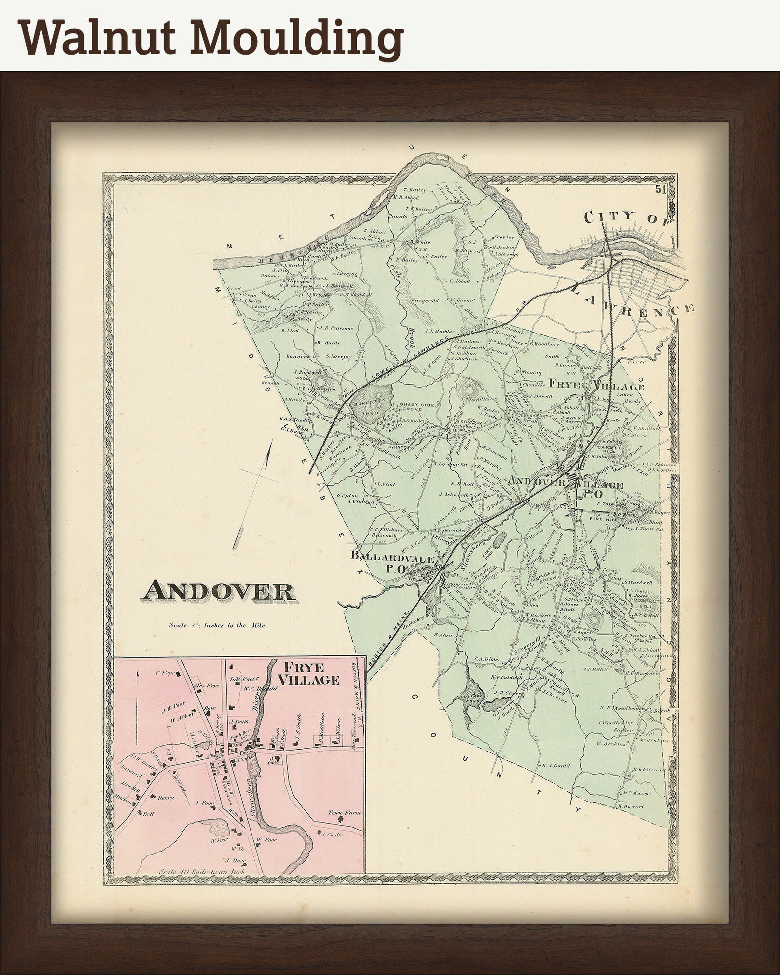 ANDOVER, Massachusetts 1872 Map - Replica or Genuine ORIGINAL - Etsy