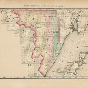 MENOMINEE COUNTY, Michigan 1873 Map - Replica or Genuine Original - Etsy