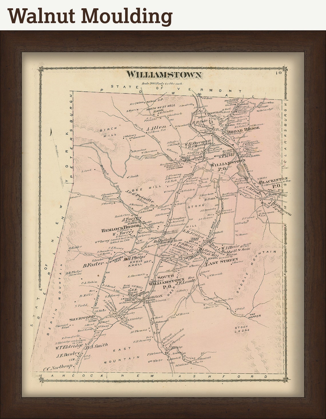 WILLIAMSTOWN, Massachusetts 1871 Map - Replica or Genuine ORIGINAL - Etsy