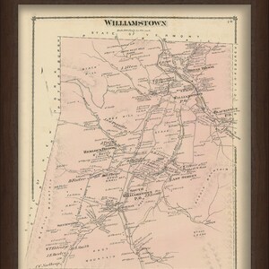 WILLIAMSTOWN, Massachusetts 1871 Map - Replica or Genuine ORIGINAL - Etsy