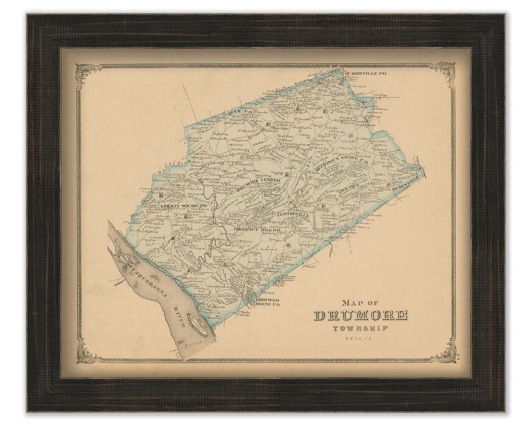 DRUMORE, Pennsylvania 1875 Map - Replica or GENUINE ORIGINAL - Etsy