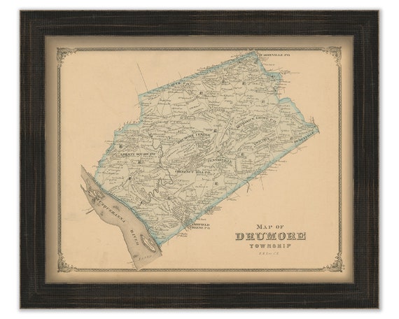 DRUMORE Pennsylvania 1875 Map Replica or GENUINE ORIGINAL | Etsy