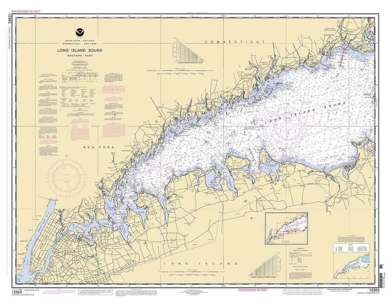 LONG ISLAND Sound-western Part Nautical Chart Published in - Etsy