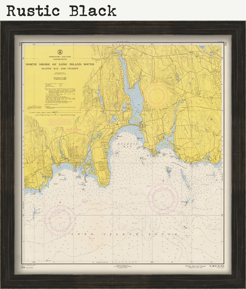 NIANTIC BAY and VICINITY Connecticut Nautical Chart - Etsy