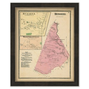 Town of RUSSELL, Massachusetts 1870 Map - Etsy