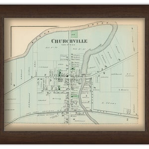 Village of CHURCHVILLE, New York 1872 Map - Etsy