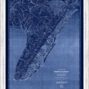 CAPE MAY, New Jersey - 1888 Topographical Map Blueprint - Etsy
