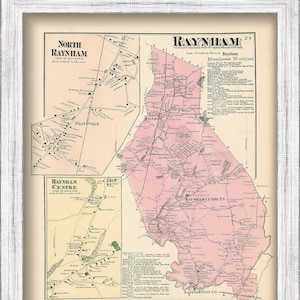 RAYNHAM, Massachusetts 1871 Map - Replica or Genuine ORIGINAL - Etsy