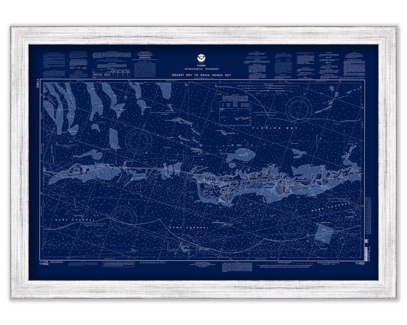 Grassy Key to Bahia Honda Key, Florida - 2008 NOAA Chart Blueprint - Etsy