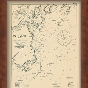 Portland Harbor, Maine 1909 - Nautical Chart by Geo. Eldridge - Etsy