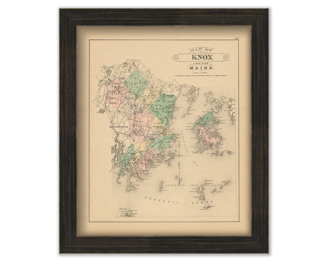 KNOX County, Maine 1890 Map, Replica or GENUINE ORIGINAL - Etsy