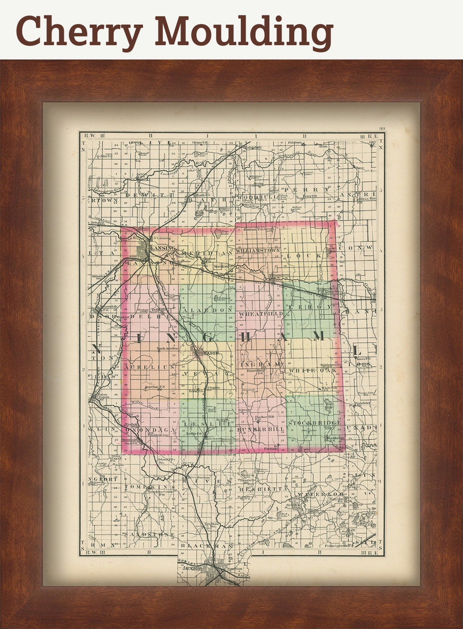 INGHAM COUNTY, Michigan 1873 Map - Replica or Genuine Original - Etsy