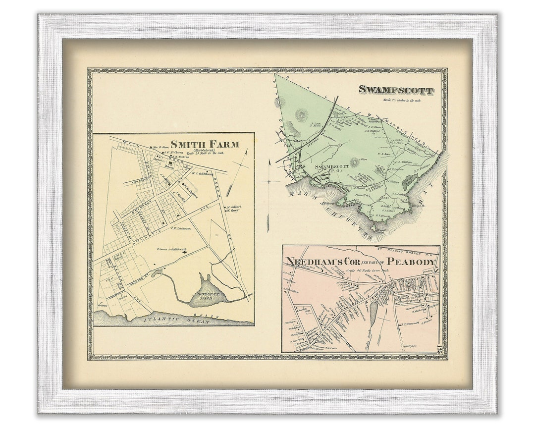 SWAMPSCOTT, Massachusetts 1872 Map - Replica or Genuine ORIGINAL - Etsy