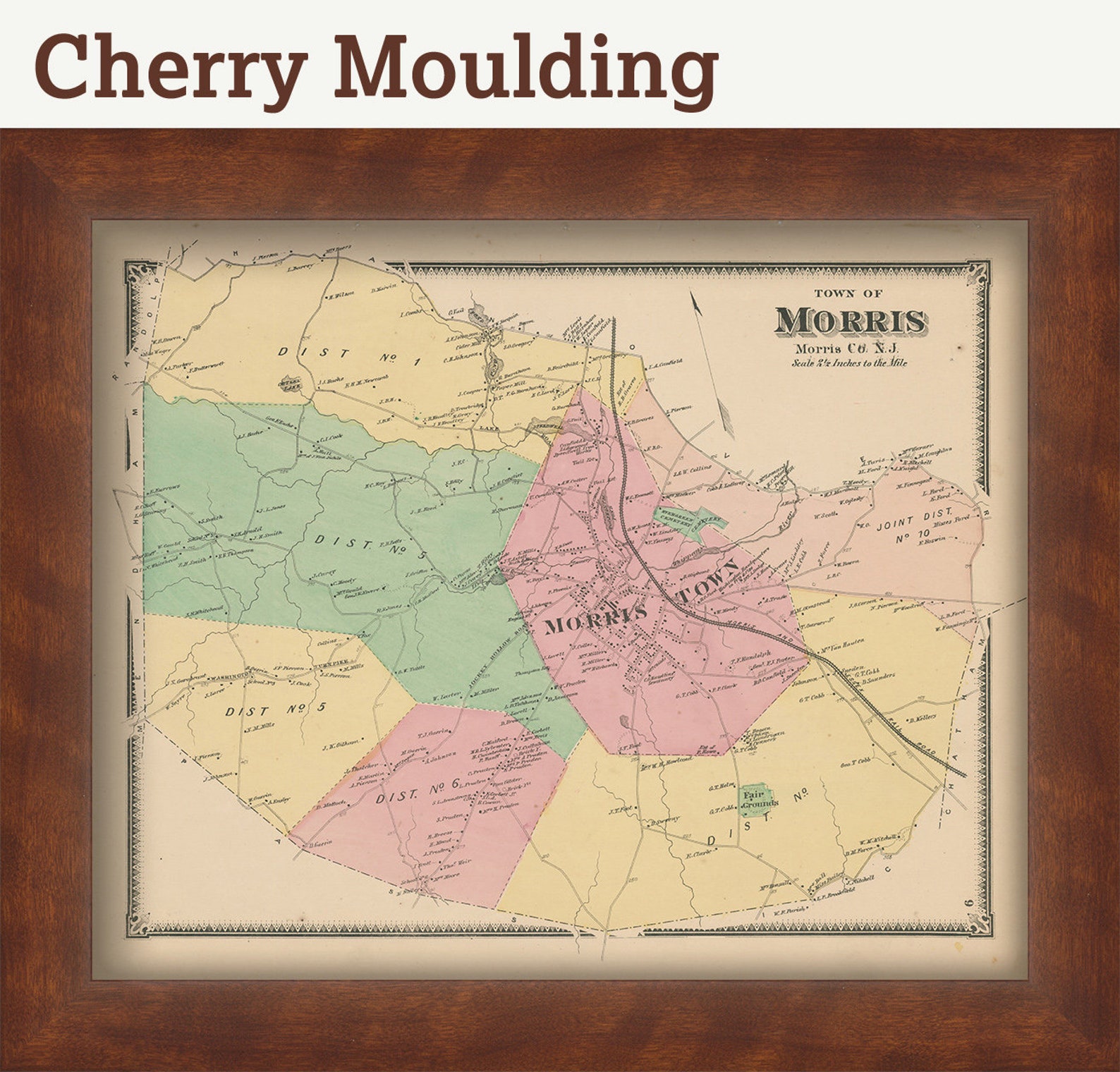 Town of MORRIS Morris County New Jersey 1868 Replica or | Etsy