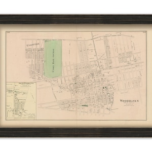 Woodhaven, New York 1873 Map, Replica and GENUINE ORIGINAL - Etsy