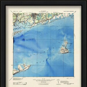 BLOCK ISLAND SOUND - Topographic Nautical Chart - Etsy
