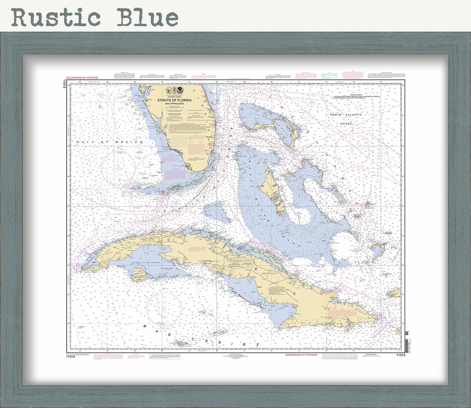 CUBA, the BAHAMAS and FLORIDA - 2012 Nautical Chart - Etsy