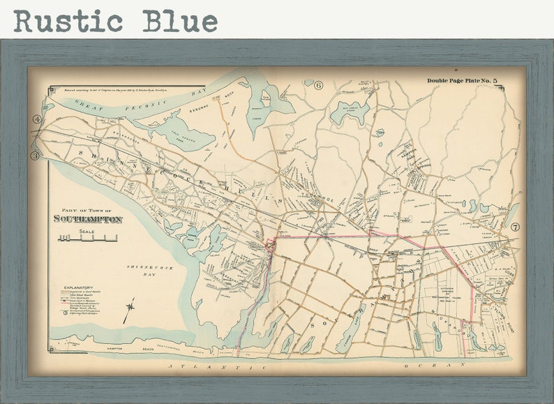 Shinnecock Hills South Hampton Long Island New York Map | Etsy