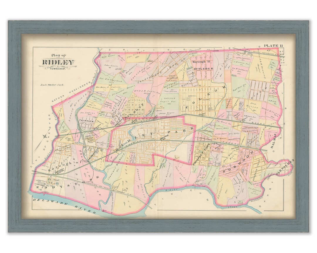 RIDLEY, Pennsylvania - 1892 Map - Etsy