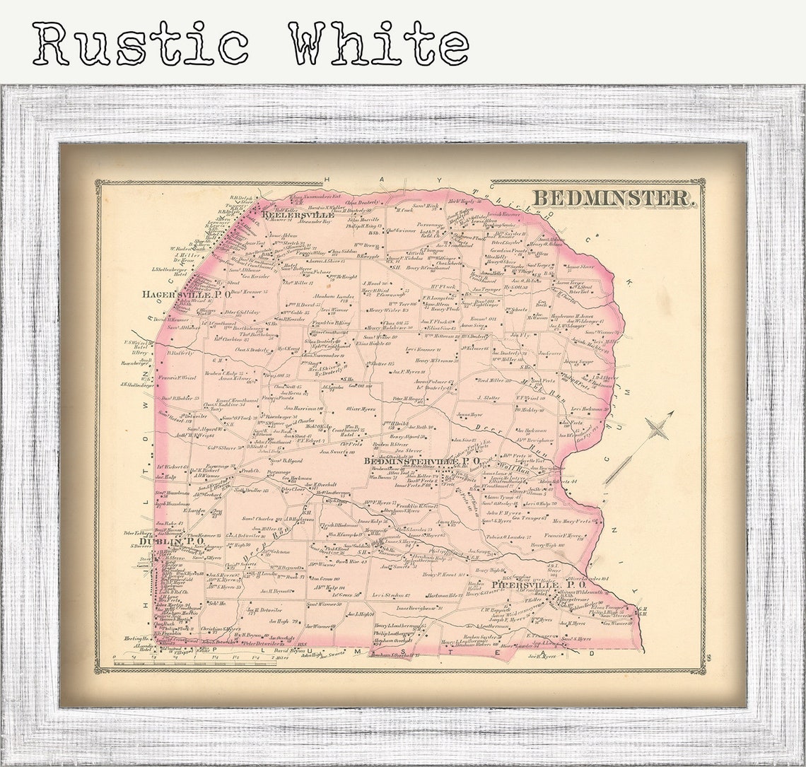 BEDMINSTER Pennsylvania 1876 Map - Etsy