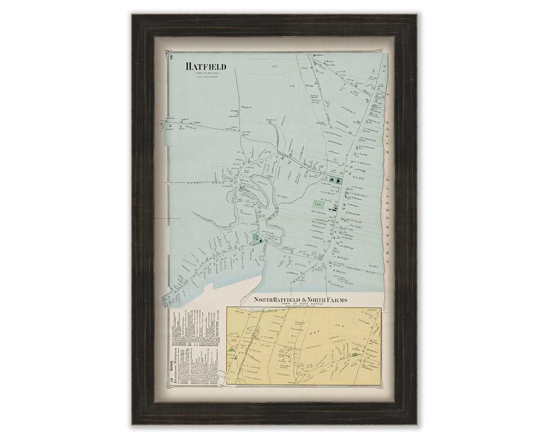 Village of HATFIELD, Massachusetts 1873 Map - Etsy