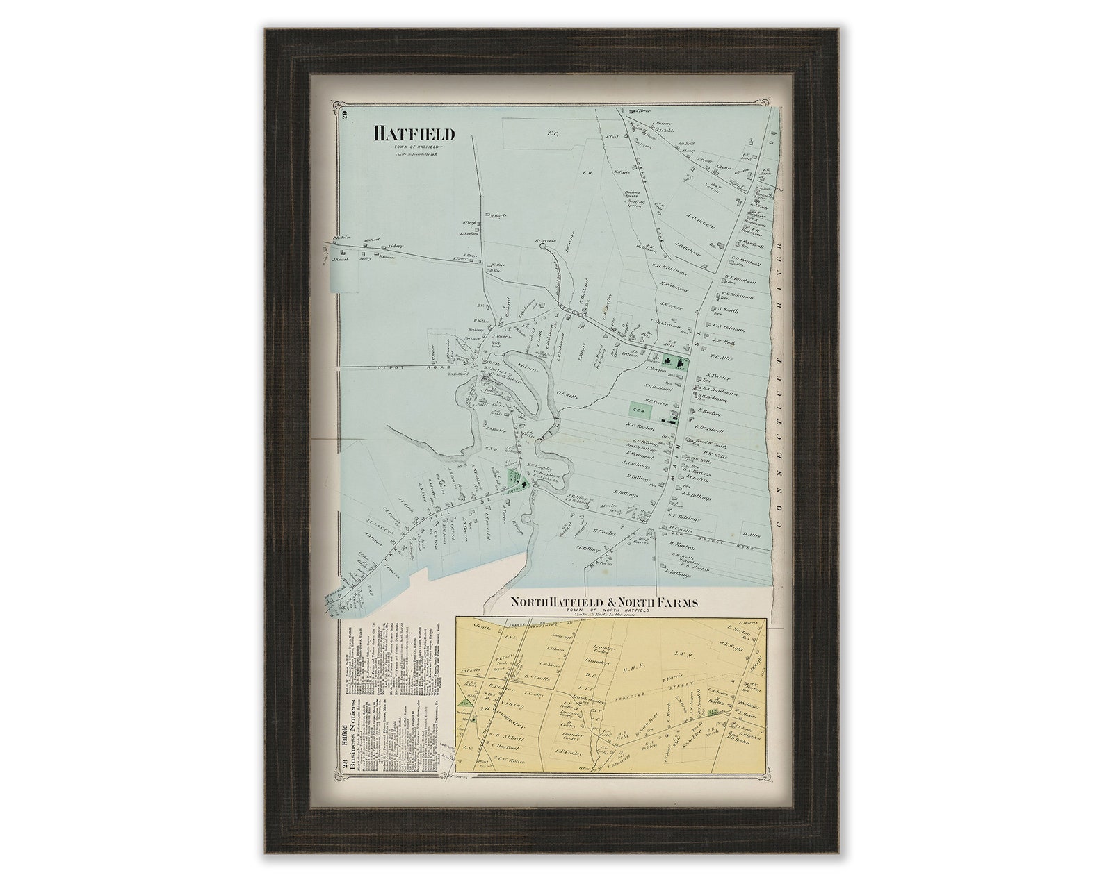 Village of HATFIELD, Massachusetts 1873 Map - Etsy