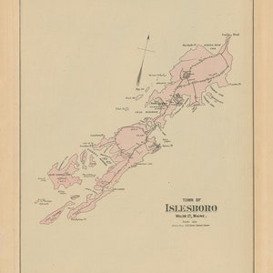 ISLESBORO, Maine 1890 Map, Replica or GENUINE ORIGINAL - Etsy