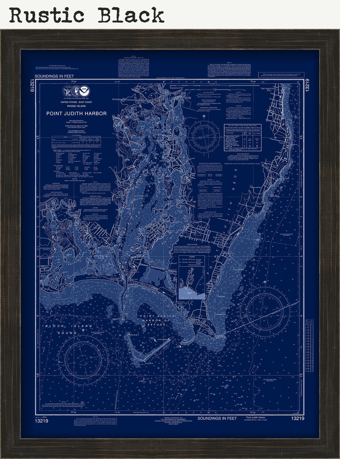 POINT JUDITH HARBOR Rhode Island Nautical Chart Blueprint | Etsy