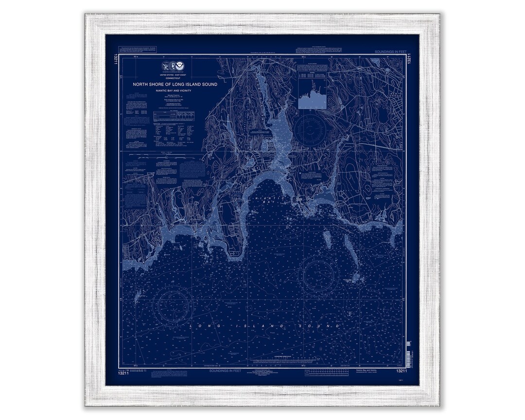 NIANTIC BAY and VICINITY, Connecticut - Nautical Chart Blueprint ...