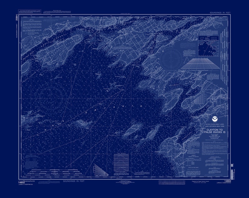 Clayton to False Duck Island New York 2005 Nautical Chart | Etsy