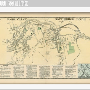 Village of SOUTHBRIDGE, Massachusetts 1870 Map - Etsy