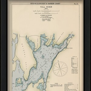 Fall River, Massachusetts - Nautical Chart by George W. Eldridge ...