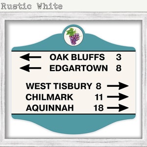 MARTHA'S VINEYARD Directional Sign on PAPER Showing the Millage and ...