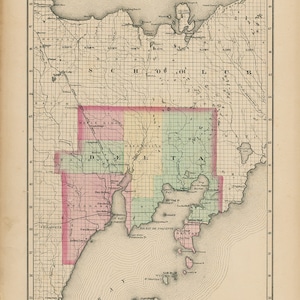 DELTA COUNTY, Michigan 1873 Map - Replica or Genuine Original - Etsy