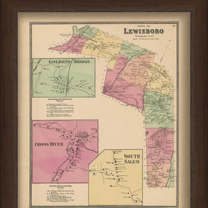 Town of LEWISBORO, New York 1868 Map - Etsy