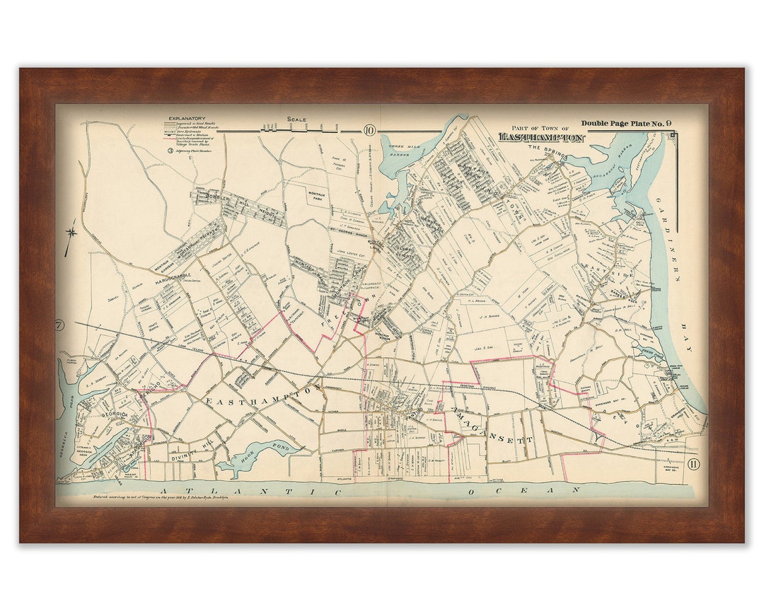 East Hampton Map 1916 - 0042 - Etsy