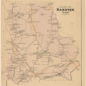 HANOVER, Massachusetts 1879 Map - Replica or Genuine ORIGINAL - Etsy