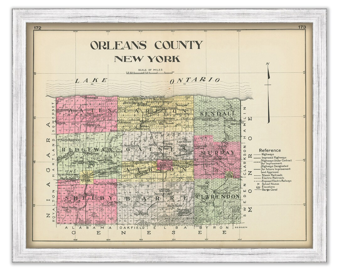ORLEANS County, New York 1912 Map, Replica or GENUINE ORIGINAL - Etsy