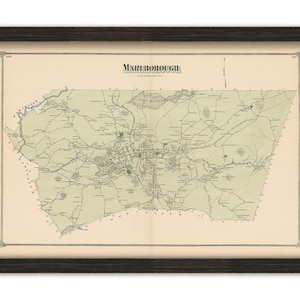 MARLBOROUGH, Massachusetts 1875 Map - Replica or Genuine ORIGINAL - Etsy
