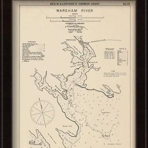 Wareham River, Massachusetts - Nautical Chart by George W. Eldridge ...