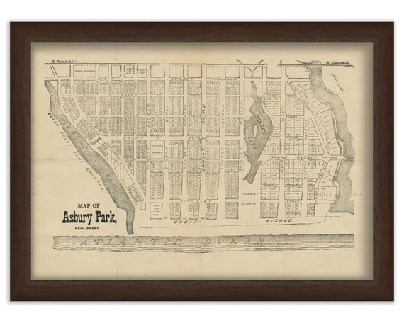ASBURY PARK New Jersey Map | Etsy