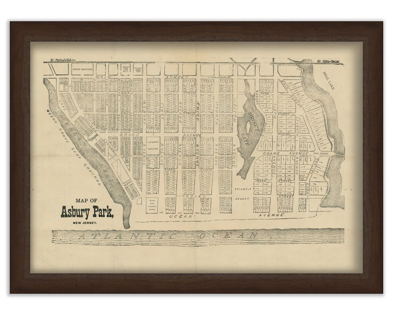 ASBURY PARK, New Jersey Map - Etsy