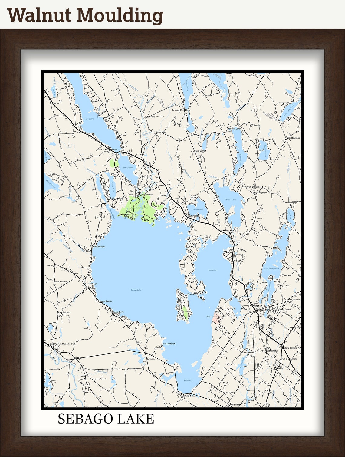 SEBAGO LAKE, Maine - Map Poster - Etsy