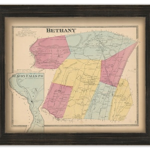 BETHANY, Connecticut, 1868 Map, Replica or Genuine Original - Etsy