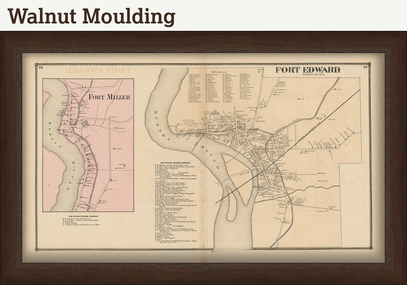 Village of FORT EDWARD New York 1866 Map | Etsy