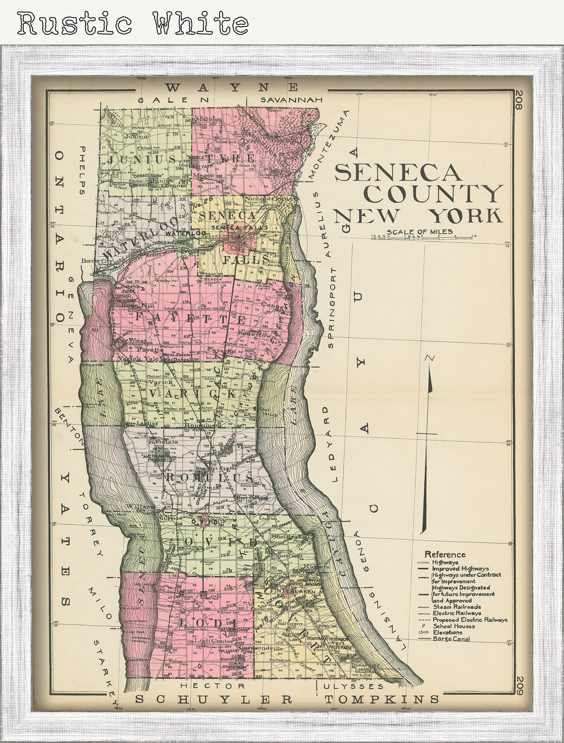 SENECA County New York 1912 Map Replica or GENUINE ORIGINAL - Etsy